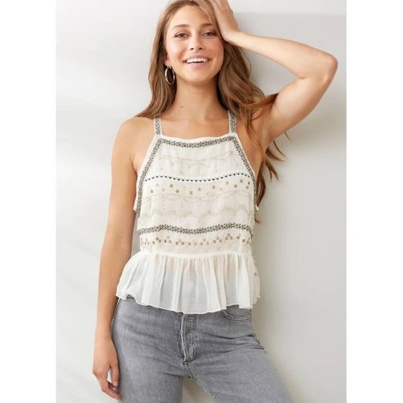 Free People | Tops | Free People Camille Beaded Camisole | Poshmark